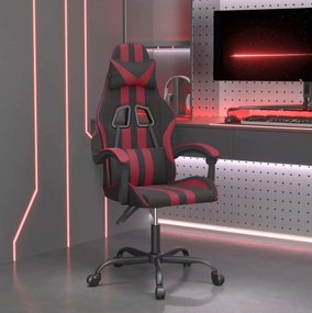 vidaXL Otočná herní židle umělá kůže [349522] Barva: Černá a vínová