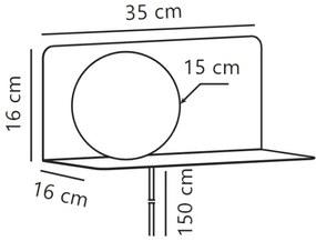 Nordlux - Nástěnné svítidlo s poličkou LILIBETH 1xE14/25W/230V hnědá