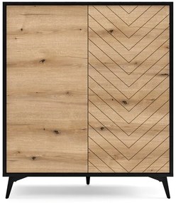 Komoda DIVINE KD104, dub evoke / černá