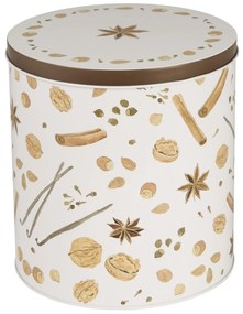 Ib Laursen Plechová dóza Christmas Spices Tall Round, hnědá barva, kov