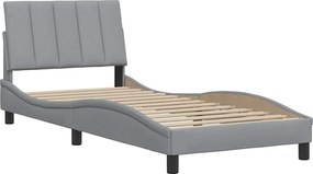 Rám postele bez matrace Hanko světle šedý 90 x 200 cm textil 3310363