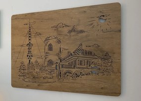 Li-Go "Kleť" světelný obraz 230V 90x62cm provedení povrchu: dub světlý