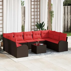 Set pohovek 10 ks Hnědá [Syntetika]: Poly Ratan 3346214
