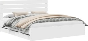 Rám postele se zásuvkou Bílá 180 x 200 cm Inženýrské dřevo 3411484
