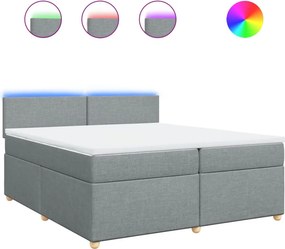 Box spring postel s matrací světle šedá 200 x 200 cm textil 3289080