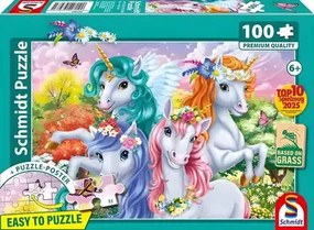 SCHMIDT Puzzle Snímek jednorožců / 100 dílků / 36,1 x 24,3 cm
