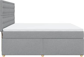Box spring postel s matrací světle šedá 180 x 200 cm textil 3293673