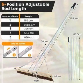 Střešní kartáč na čištění listí a nečistot, 6,3 m NP12976