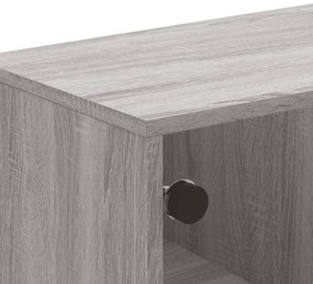 Konferenční stolek skleněná dvířka šedý sonoma 68,5x50x50 cm - Default Title