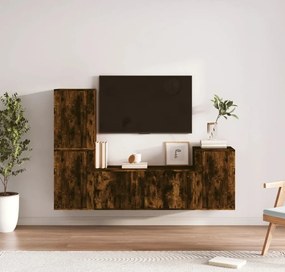 vidaXL 4dílný set TV skříněk kompozitní dřevo [3188598] Barva: kouřový dub