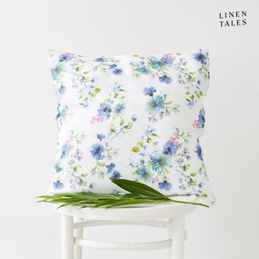 Lněný povlak na polštář 45x45 cm White Flowers – Linen Tales