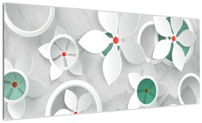 Abstraktní obraz květů (100x40cm)