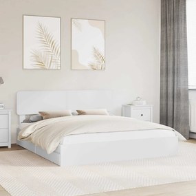 Postel s úložným prostorem Bílá 180 x 200 cm Kompozitní dřevo 3412248