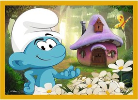 TREFL PUZZLE 4v1 Život ve Šmoulí vesnici 29x21cm 35-70 dílků skládačka tr34664