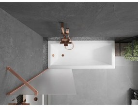 Mexen Next, 1-křídlová vanová zástěna 60 x 150 cm, 6mm sklo námraza, měděná matná, 895-060-000-00-30-65