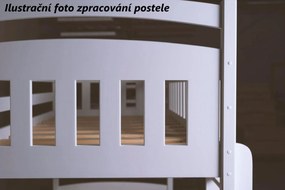 Dětská postel z masivu borovice PINOCCHIO se šuplíky - 200x90 cm - BÍLÁ