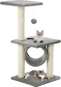 vidaXL Škrabadlo pro kočky se sisalovými sloupky 65 cm [170547] Barva: Šedá se vzorkem otisků tlapek