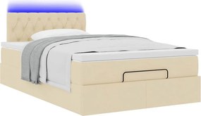 Osmanský rám postele s matrací krémově 120x200cm textil 3312386