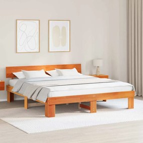 Rám postele Voskově hnědá 200 x 200 cm Masivní borové dřevo 3382291