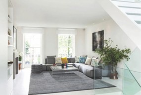 Diamond Carpets India, Ručně vázaný kusový koberec Diamond DC-MCK Light grey/silver, 140x200, šedá, chodba / předsíň