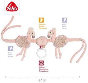 BABY FEHN Řetěz na kočárek plameňák, Pink Baby Fehn