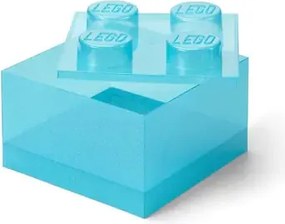 Room Copenhagen LEGO Storage Brick 4 / Víčko Glitter / světle modrá/pr