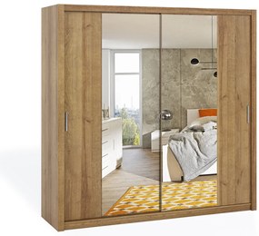 GiB Meble Šatní skříň Bono SZ220 se zrcadlem Barva: Dub Monaster