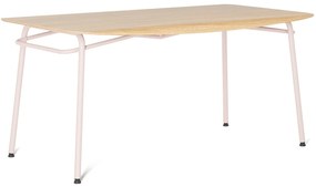 Růžový dubový jídelní stůl Tabanda Troj 160x80 cm