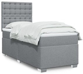 Box spring postel s matrací světle šedá 80 x 200 cm textil 3292629