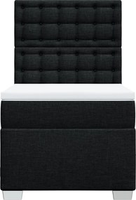 Box spring postel s matrací černá 90x200 cm textil 3290387