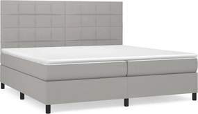 Box spring postel s matrací světle šedá 200 x 200 cm textil 3141801