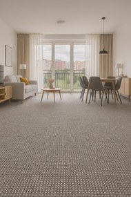 SPOLTEX Metrážový koberec TEXAS 23 ŠEDOBÉŽOVÝ BARVA: Šedá, ŠÍŘKA: 4 m