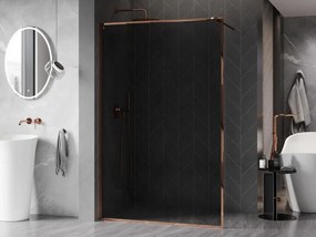 Mexen, Mexen Kioto-XF sprchová stěna s rámem 50 x 202 cm, grafit 10 mm, růžové zlato - 800-050-104-60-40-X