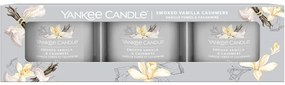 Yankee Candle – sada votivní svíčky ve skle Smoked Vanilla & Cashmere (Kouřová vanilka a kašmír), 3 x 37 g