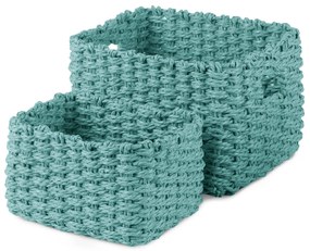 Set pletených košíků Compactor Lisou, 2 dílný - zelený AQUA