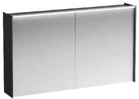 Laufen Lani - Zrcadlová skříňka s LED osvětlením, 71x122x21 cm, 2 dvířka, šedá H4038221122661
