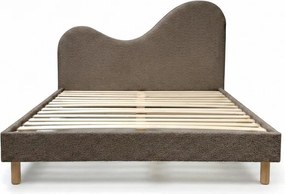 Hnědá čalouněná čalouněná dvoulůžková postel s roštem 160x200 cm Celina – Bobochic Paris