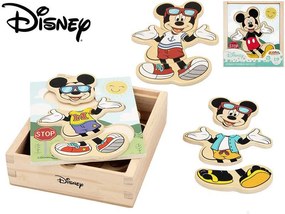 Mickey Mouse dřevěná vkládačka Obleč Mickeyho