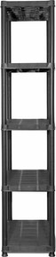 Úložný regál 5patrový černý 71 x 38 x 170 cm plast 147684