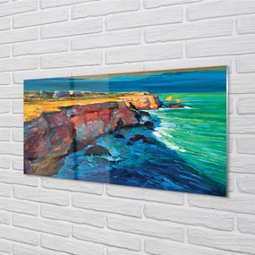 akrylový obraz Mořská oblohy skály 100x50 cm