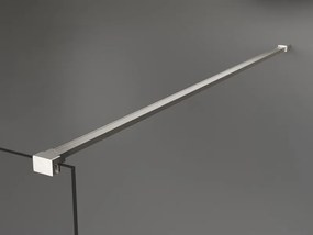 Mexen Kioto, sprchová zástěna Walk-In 70 x 200 cm, 8mm čiré sklo černý vzor, ​​broušená ocel profil, 800-070-101-97-78
