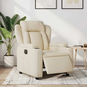 Elektrické polohovací křeslo krémové textil 3204467