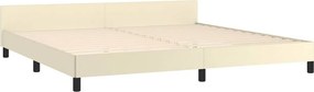 Rám postele s čelem krémový 200x200 cm umělá kůže 3125593