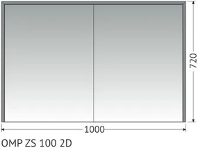 Intedoor OMP ZS LED zrcadlová skřínka 100x72cm OMP ZS 100 Barva: 2206AP Fango Mat