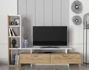 Casarredo - Komfort nábytek Televizní stolek s regálem SHENDI sapphire/bílá