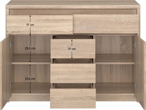 Komoda 2D5S, dub sonoma, NORTY TYP 10