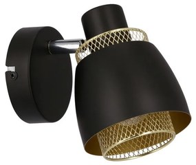 Candellux | Nástěnné bodové svítidlo ALEKSANDRIA 1xE14/40W/230V černá/zlatá | CA0922