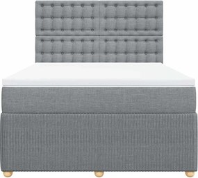 Box spring postel s matrací světle šedá 140 x 200 cm textil 3294393
