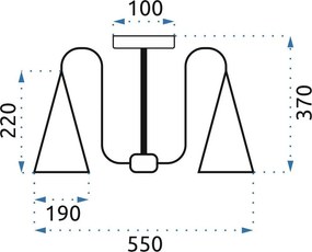 Toolight - Skandidávská závěsná lampa 5-ramenná 5xE27 60W APP442-CP, černá-hnědá, OSW-03696