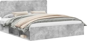 Rám postele s čelo Beton 180 x 200 cm Masivní borové dřevo 3412455